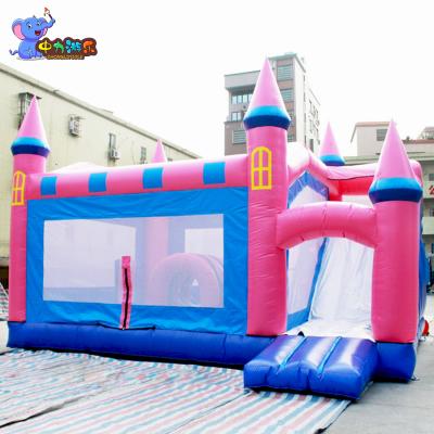 China Outdoor Pink Inflatable Bouncy Castle Inflatable Trampoline Slide for sale