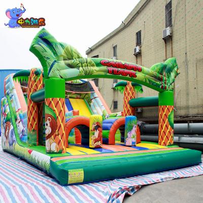 China Custom Inflatable Wipeout Bounce House Bouncy Castle Parks With Slide for sale