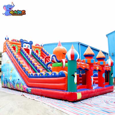 China Ocean Octopus Bouncy Castle Inflatable Jumping Bouncing House With Slide for sale