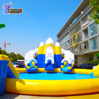 China Customised Waterproof Climbing Floating Bouncy Castle Slides For Water Park for sale
