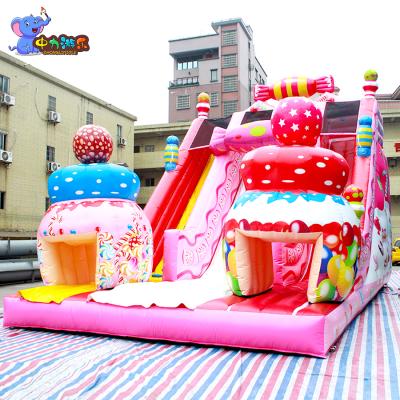 China Candy Theme 20 Foot Inflatable Water Slide Bounce Equipment For Children for sale