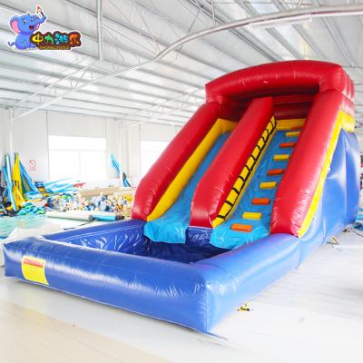 China Red Blue 50 Ft Inflatable Water Slide Bouncy Castle Swimming Pool Personalised for sale