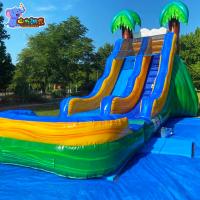 China Custom Inflatable Water Slide with Pool for Kids 5-15 CE Certified for sale