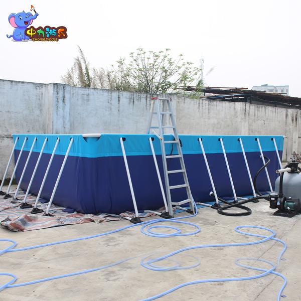Quality Wear Resistant Metal Frame Portable Above Ground Pool Rectangular For Kids Swimming for sale