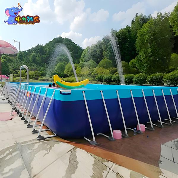 Quality Temporary PVC Metal Frame Swimming Pool Portable Above Ground ODM for sale
