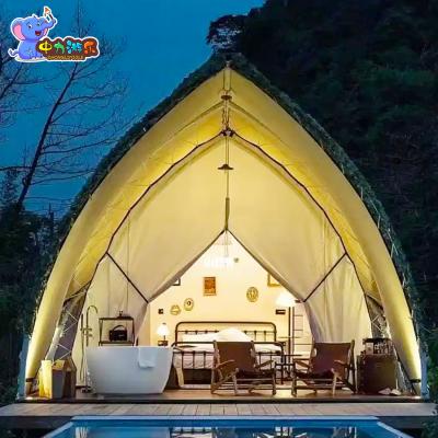 China Outdoor Panoramic Safari Glamping Hotel Tent Rainproof Waterproof Canvas for sale