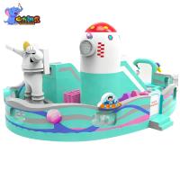 China Custom Space Themed Inflatable Bouncer Castle for Kids 3-12 Years with Slide and Climbing Wall for sale