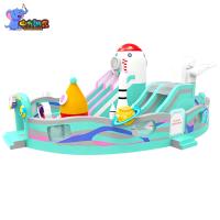 China Custom Space Themed Inflatable Bouncer Castle for Kids 3-12 Years with Slide and Climbing Wall for sale