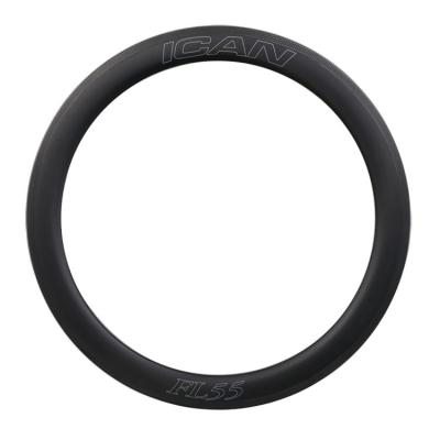 China Wholesale ICAN HTG 280 T800 Carbon Road Super Light 25mm 3K Twill Brake Edge Bike Rim 55C for sale