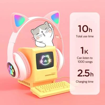 Cina Bluetooth nero Cat Headphones, cuffie senza fili pieghevoli di Bluetooth in vendita