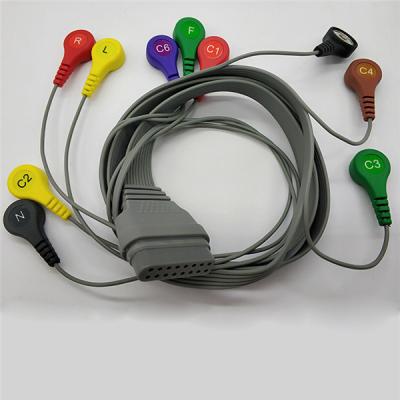 中国 反電気的除細動のEdan Holter ECGケーブル16 Pin 10の鉛の医学のEcgケーブルのスナップ 販売のため