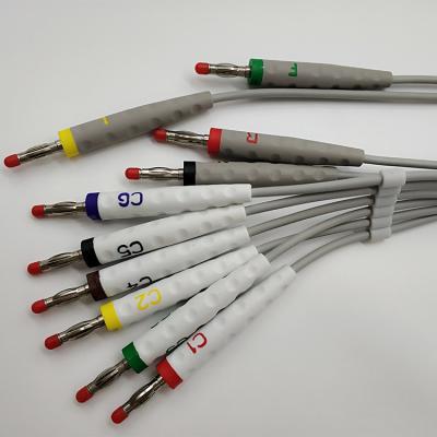 Cina Bene durevole standard di IEC della spina a banana dei Leadwires del cavo 10 di MORTARA Holter ECG in vendita