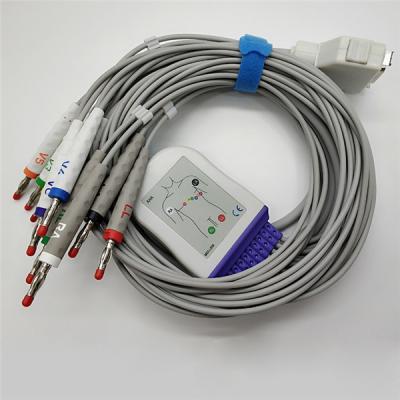 Cina Cavi di elettrocardiogramma di Fukuda Denshi 3mm di un pezzo con il connettore di Pin della banana DB15 in vendita