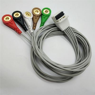 China El material médico lleva los cables, cable gris del electrodo de los 78cm Ecg 6 meses de garantía en venta