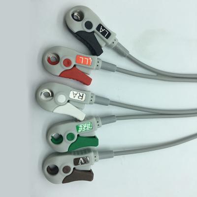 Cina Cavo compatibile di Ecg di 5 cavi di Colin, cavo paziente grigio per la macchina di ECG in vendita