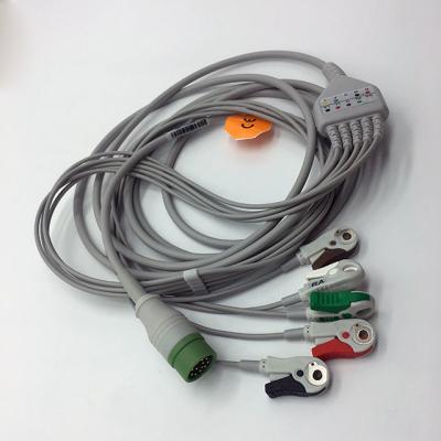 中国 Colinの多用性がある5つの鉛のEcgケーブル、ECG機械のための灰色の忍耐強いケーブル 販売のため