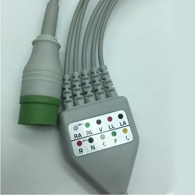Cina Cavo compatibile di Ecg di 5 cavi di Colin, cavo paziente grigio per la macchina di ECG in vendita