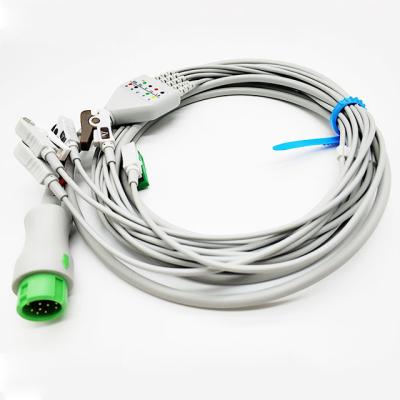 China La una pieza 5 de MINDRAY lleva los cables y los Leadwires de ECG con el peso del cable del CLIP 0.44lb en venta