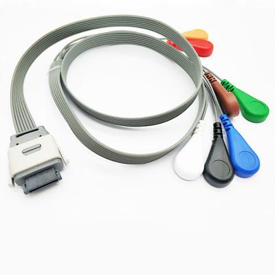 China 7 el cable biomédico de Holter ECG de las ventajas aisló longitud de cable de la resistencia los 0.85m en venta