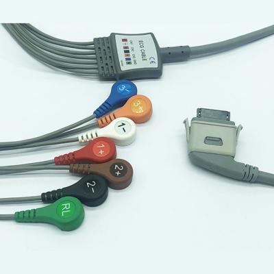 Cina BI9800/BI9000 biomedico compatibile Holter 7 conduce il cavo di ECG con il tipo clip/della rottura IEC/AHA per il monitor paziente in vendita
