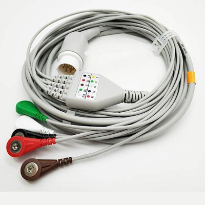 China 5 Leadwires 8 Kabels van de Speld Onverwachte AHA PH Schakelaar ECG Te koop