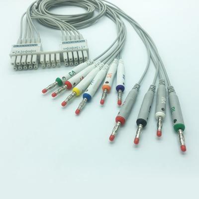 Cina Cavo di Ecg Holter del cavo della spina a banana di Mortara 90cm 10 in vendita