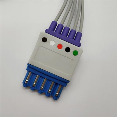 Cina Nessun cavo sterile del tronco PH/di HP Ecg, 5 cavi rompe il cavo di Holter ECG in vendita