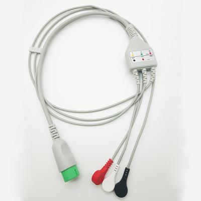 Cina La telemetria ECG di Comen cabla i Leadwires 12 Pin With Snap in vendita