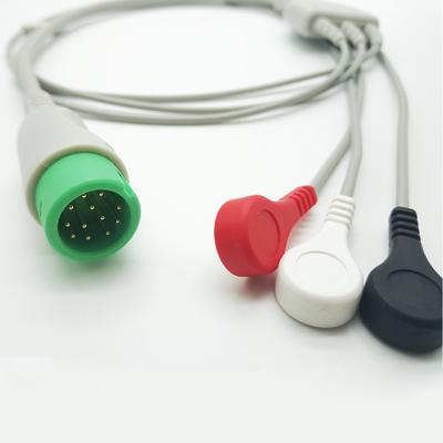 Cina La telemetria ECG di Comen cabla i Leadwires 12 Pin With Snap in vendita