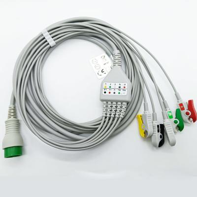 中国 円形6 Pin 98ME01AA054のモニターECGは5つの鉛の横領者の端をケーブルで通信する 販売のため