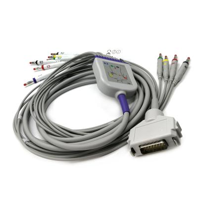Cina Cavo TPU Gray Color No Resistance di elettrocardiogramma del cavo di Ecg del cavo Banana4.0 10 in vendita