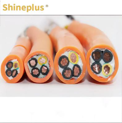 China Servomotor 4 kern 1.5 2.5 4.0 6.0 vierkant oranje hoge flexibele trekketen afgeschermde kabel Te koop
