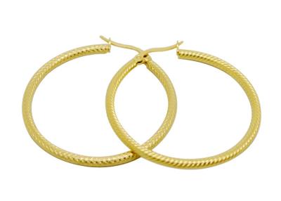 China 50mm Big Circle Male Hoop Earrings , Stainless Steel Gold Earrings for sale