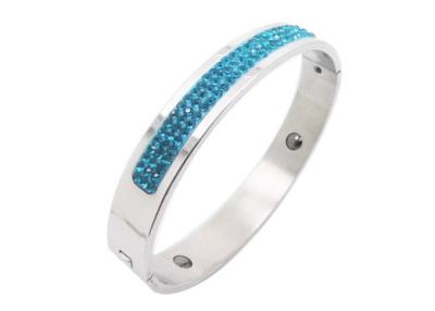 China Men's Stainless Steel Bracelets , Bracelet Stainless Steel With Turquoise Crystals for sale