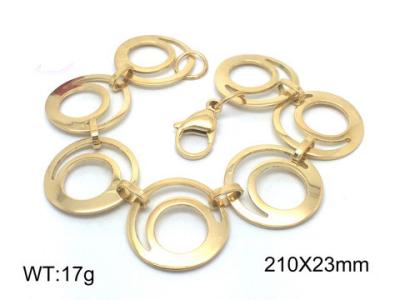 China Hollow Out Double Oval Stainless Steel Adjustable Bracelets With Lobster Clasp for sale