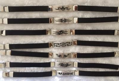 China Greek Alphabetic Tag Stainless Steel Bangle Bracelets With Watch Clasp for sale