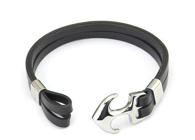 China Genuine Mens Fashion Bracelets , Customized Leather Wrap Bracelet for sale