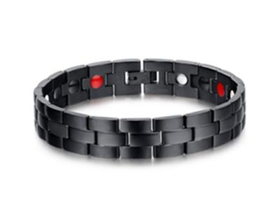 China Titanium Steel Material Mens Stainless Steel Bracelets With Four Stone Magnet for sale