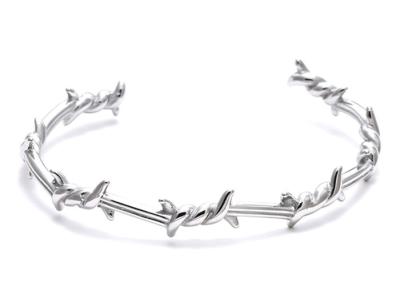 China Metal Unisex Brass Stainless Steel Bangle Bracelets With Twinde Thorn Bramble for sale