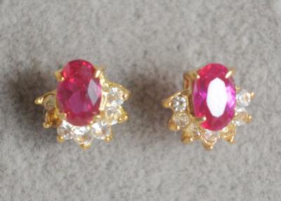 China Half Flower 925 Sterling Silver CZ Earrings , Post Stud Earrings For Wedding Gift for sale
