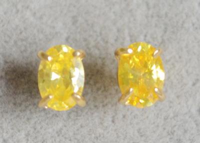 China Shinning Zircon 925 Sterling Silver Earrings 18K Gold Plated For Girls for sale