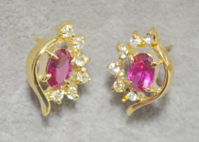 China Eye Of Princess Silver Stud Earrings , Unique 18K Gold Plated Earrings for sale