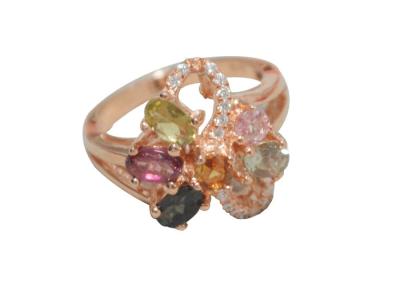 China Lock Catch Style 925 Sterling Silver CZ Rings , Women Silver Engagement Rings for sale