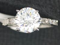 China Round / Square Sterling Silver Cubic Zirconia Rings , Luxurious Silver Engagement Rings for sale
