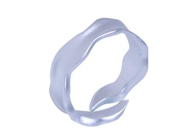 China Opening Adjustable Sterling Silver Wave Ring Customized Logo Inside For Couples for sale