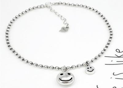 China Lovely Smiley Face Sterling Silver Bangle Bracelets Customized Size For Sorority for sale