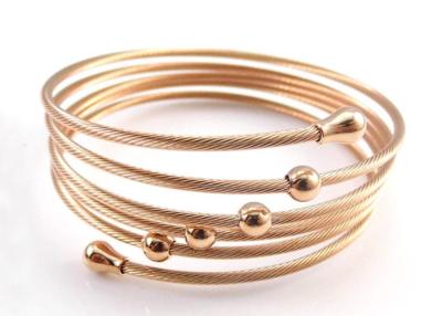 China Fashion Hand Bangle Charm Bracelets 18 K Yellow Gold Plated Twist Wire Mesh For Women for sale