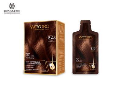 China Permanent Hair Color Shampoo Light Copper Blond 8 / 43 Color Fashion Shades for sale