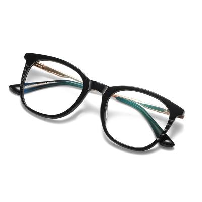 Cina I vetri fatti a mano del metallo dell'acetato incorniciano l'anti luce blu del quadrato unisex in vendita