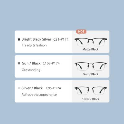 China OEM/ODM Combination Glasses Half Frame Blue Light Blocking Eyewear for sale